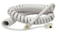 China Coiled Spring RJ9 4P4C RJ11 Telephone Cable 1m 2m 3m Black White Spiral Flat Cat3 ADSL for sale