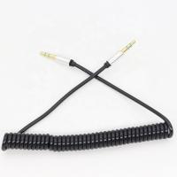 China Coiled Spiral Spring 3.5mm Male to Male Aux Audio Cable 1m for Speaker Headphone for sale