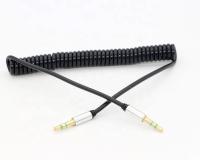 China Coiled Spiral Spring 3.5mm Male to Male Aux Audio Cable 1m for Speaker Headphone for sale