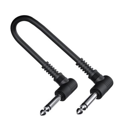 China Custom 15cm 90 Degree Angle 1/4 TS Jack Guitar Patch Cable - PVC Jacket, 15CM/20CM/30CM Length Options for sale
