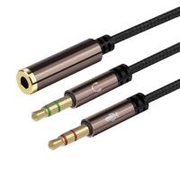 China High Quality 3.5mm Audio Splitter Cable 1 Female to 2 Male 0.3m Length for Headset Mic for sale
