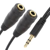 China 3.5mm Stereo Audio Y Splitter Cable 1 Male to 2 Female with 0.2m to 5m Length Options for Headphone and Speaker Sharing for sale