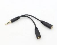 China 3.5mm Stereo Audio Y Splitter Cable 1 Male to 2 Female with 0.2m to 5m Length Options for Headphone and Speaker Sharing for sale