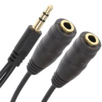 China 3.5mm Stereo Audio Y Splitter Cable 1 Male to 2 Female with 0.2m to 5m Length Options for Headphone and Speaker Sharing for sale
