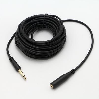 China OEM 6.35mm 1/4 inch TRS Male to Female Audio Patch Cable 3M Gold Connector Stereo Jack for sale