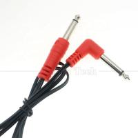 China 6.35mm TS Stereo Audio Cable with 90 Degree Right Angle Connector - 0.1m to 100m Length Options for Guitar Pedals and Professional Audio Equipment for sale