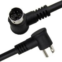 China Custom 1M 2M 3M Shielded 90 Degree Right Angle S Video Male to Male 7 Pin Mini Din Extension Cable for sale