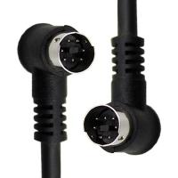 China Custom 1M 2M 3M Shielded 90 Degree Right Angle S Video Male to Male 7 Pin Mini Din Extension Cable for sale