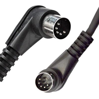 China Custom Shield Right Angle Male to Male 5 Pin Din Connector Midi Cable 1m 2m 3m for sale