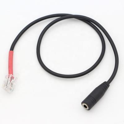 China RJ9 RJ10 to 3.5mm CTIA Plug Audio Jack Headset Adapter Cable 30cm Male to Female for sale