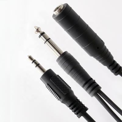 China 6.35mm to 3.5mm TRS Y-Splitter Audio Cable 1M 2M 3M 5M Male to Female Stereo Jack for sale