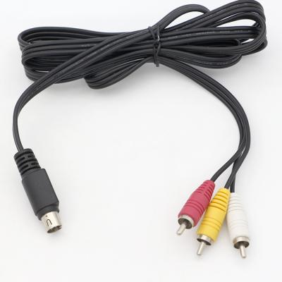 China OEM 9-Pin Mini DIN to RCA S-Video Audio Cable 1m 2m 3m for TV Display Receiver for sale