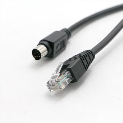 China Custom 1m 2m 3m Male to Male RJ45 to 8 Pin Mini Din Cable for Audio Devices for sale
