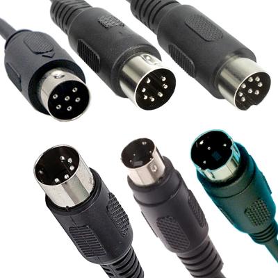China Shielded MIDI DIN Extension Cable 3 to 13 Pin Male to Male Female Audio Video Connector for sale