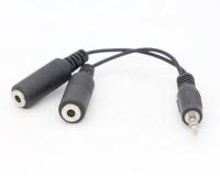 China 3.5mm TRS Y-Splitter Cable 1 Male to 2 Female Audio Adapter with 0.2m to 5m Length Options for sale