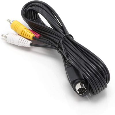 China 9-Pin Mini DIN to 3 RCA S-Video Audio Cable 1m 2m 3m Length for TV Display Receiver for sale