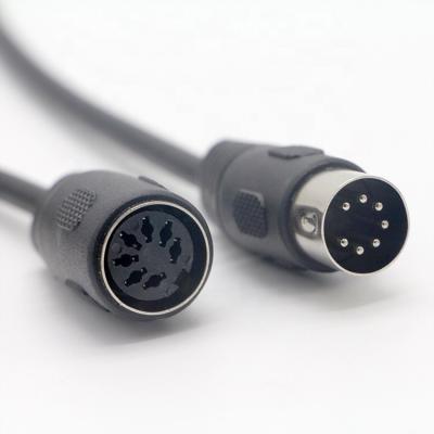 China Custom 7 Pin Din Control Extension Cable Male to Female Audio Midi System for Fender 1m for sale