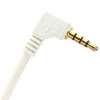 China Custom White Gold Connector Male to Male Right Angle 3.5mm Jack TRRS Plug Stereo Audio Cable 1m 2m 3m 5m for sale