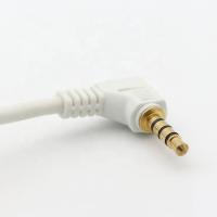 China Custom White Gold Connector Male to Male Right Angle 3.5mm Jack TRRS Plug Stereo Audio Cable 1m 2m 3m 5m for sale