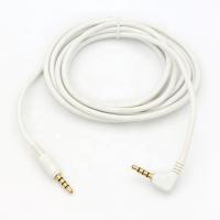 China Custom White Gold Connector Male to Male Right Angle 3.5mm Jack TRRS Plug Stereo Audio Cable 1m 2m 3m 5m for sale