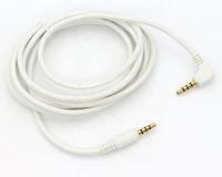 China Custom White Gold Connector Male to Male Right Angle 3.5mm Jack TRRS Plug Stereo Audio Cable 1m 2m 3m 5m for sale