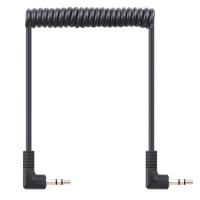 China 90 Degree 3.5mm Male to Male Coiled Audio Extension Cable 1m 2m 3m 5m for sale