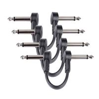 China Custom 90 Degree Angle 1/4 inch TS Jack Guitar Patch Cable - 15CM/20CM/30CM Length Options with OEM Service for sale