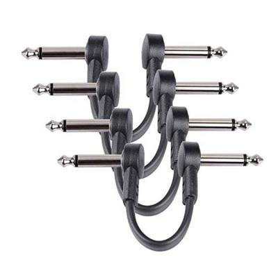 China Custom 90 Degree Angle 1/4 inch TS Jack Guitar Patch Cable - 15CM/20CM/30CM Length Options with OEM Service for sale
