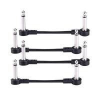 China Custom 90 Degree Angle 1/4 inch TS Jack Guitar Patch Cable - 15CM/20CM/30CM Length Options with OEM Service for sale