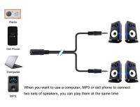 China 3.5mm Stereo Jack Audio Y Splitter Cable 2 Female to 1 Male for Headphone Speaker 0.2m-5m OEM for sale