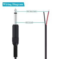 China 6.35mm TS Mono Male Audio Plug to Bare Wire Open End Cable 1m 2m 3m 5m for Microphone for sale