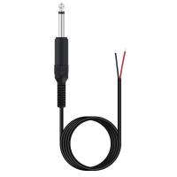 China 6.35mm TS Mono Male Audio Plug to Bare Wire Open End Cable 1m 2m 3m 5m for Microphone for sale