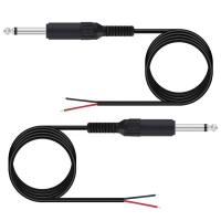 China 6.35mm TS Mono Male Audio Plug to Bare Wire Open End Cable 1m 2m 3m 5m for Microphone for sale