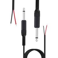 China 6.35mm TS Mono Male Audio Plug to Bare Wire Open End Cable 1m 2m 3m 5m for Microphone for sale