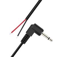China 90 Degree Right Angle 2 Poles TS 3.5mm Stereo Audio Jack to Bare Wire Cable 1m for sale