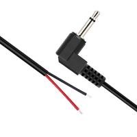 China 90 Degree Right Angle 2 Poles TS 3.5mm Stereo Audio Jack to Bare Wire Cable 1m for sale