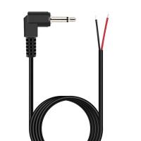 China 90 Degree Right Angle 2 Poles TS 3.5mm Stereo Audio Jack to Bare Wire Cable 1m for sale