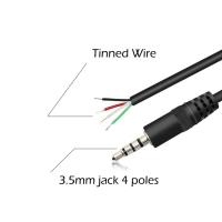 China Custom 4 Pole TRRS 3.5mm Stereo Audio Jack to Tinned Bare Wire End Cable 1m for sale