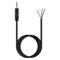 China Custom 4 Pole TRRS 3.5mm Stereo Audio Jack to Tinned Bare Wire End Cable 1m for sale