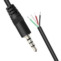 China Custom 4 Pole TRRS 3.5mm Stereo Audio Jack to Tinned Bare Wire End Cable 1m for sale