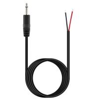 China Custom 2 Poles TS 3.5mm Stereo Audio Mono Jack Male Plug to Stripped Tinned Bare Wire End Cable 1m for sale