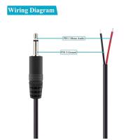 China Custom 2 Poles TS 3.5mm Stereo Audio Mono Jack Male Plug to Stripped Tinned Bare Wire End Cable 1m for sale