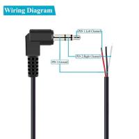 China 90 Degree Right Angle 3.5mm TRS Stereo Audio Jack to Bare Wire Cable 1m 2m for sale