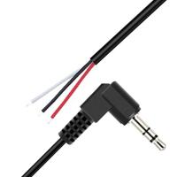 China 90 Degree Right Angle 3.5mm TRS Stereo Audio Jack to Bare Wire Cable 1m 2m for sale