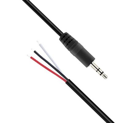 China Custom 3 Pole TRS 3.5mm Stereo Audio Jack to Tinned Bare Wire End Cable 1m for sale