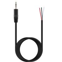 China Custom 3 Pole TRS 3.5mm Stereo Audio Jack to Tinned Bare Wire End Cable 1m for sale