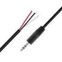 China Custom 3 Pole TRS 3.5mm Stereo Audio Jack to Tinned Bare Wire End Cable 1m for sale