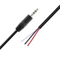 China Custom 3 Pole TRS 3.5mm Stereo Audio Jack to Tinned Bare Wire End Cable 1m for sale
