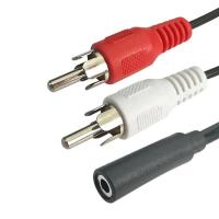 China 3.5mm Female to Dual RCA Male Audio Cable 10cm for DVD Car HDTV Speaker Connections for sale