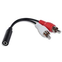 China 3.5mm Female to Dual RCA Male Audio Cable 10cm for DVD Car HDTV Speaker Connections for sale